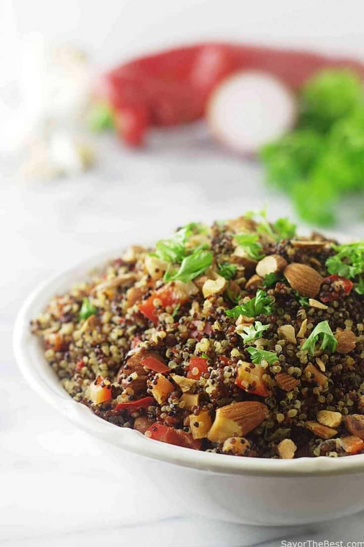 Tri Color Quinoa Pilaf - Savor the Best