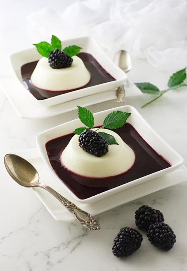 Buttermilk Panna Cotta with Blackberry Sauce - Savor the Best