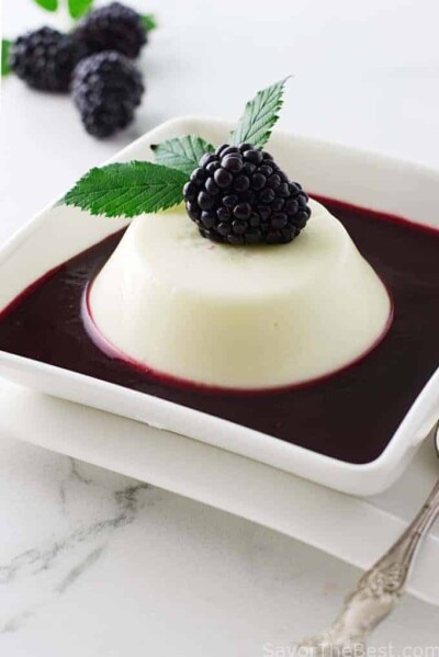 Buttermilk Panna Cotta with Blackberry Sauce - Savor the Best