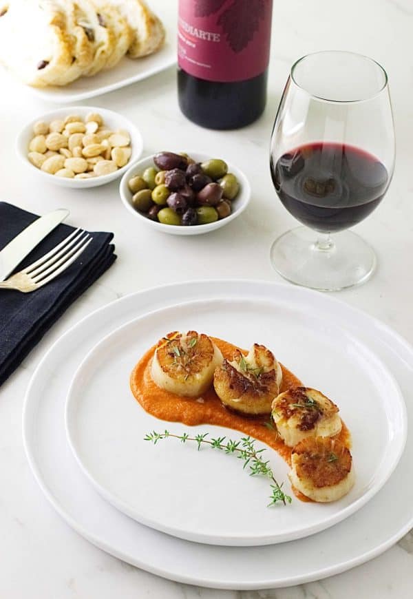 Seared Scallops with Romesco Sauce - Savor the Best