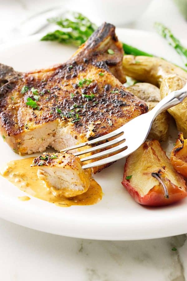 Chipotle Pork Chop Sheet Pan Dinner with Apples - Savor the Best