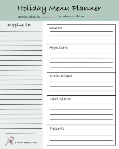 Printable Holiday Menu Planner - Savor the Best