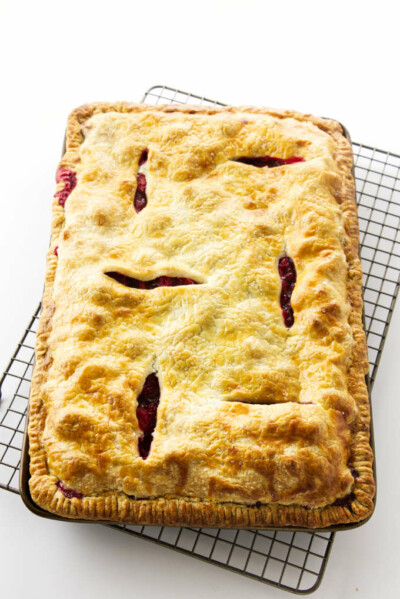 Strawberry-Rhubarb Slab Pie - Savor the Best