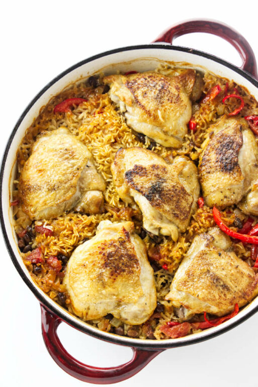 One Pan Chicken with Beans and Rice - Savor the Best