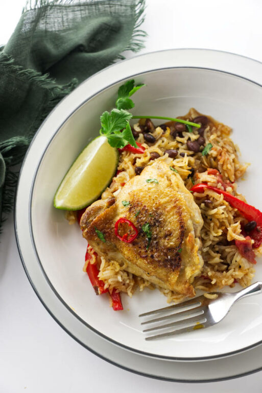 One Pan Chicken with Beans and Rice - Savor the Best