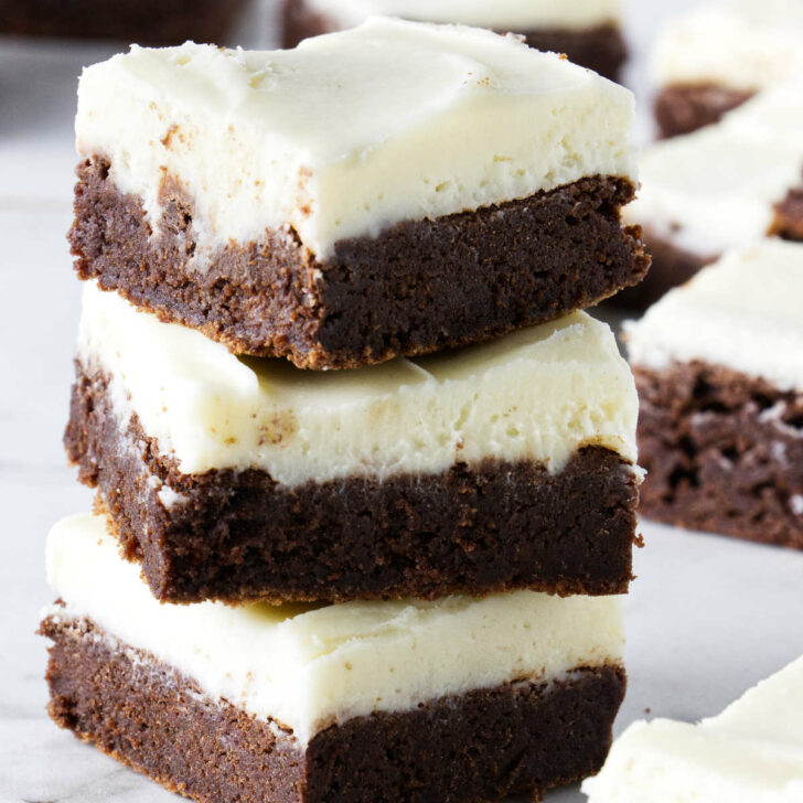 Brownies with Cream Cheese Frosting - Savor the Best
