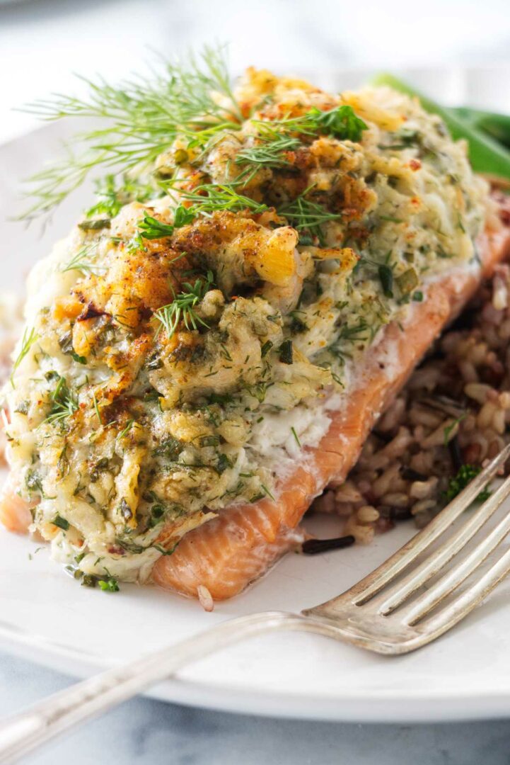 Crab and Shrimp Stuffed Salmon - Savor the Best