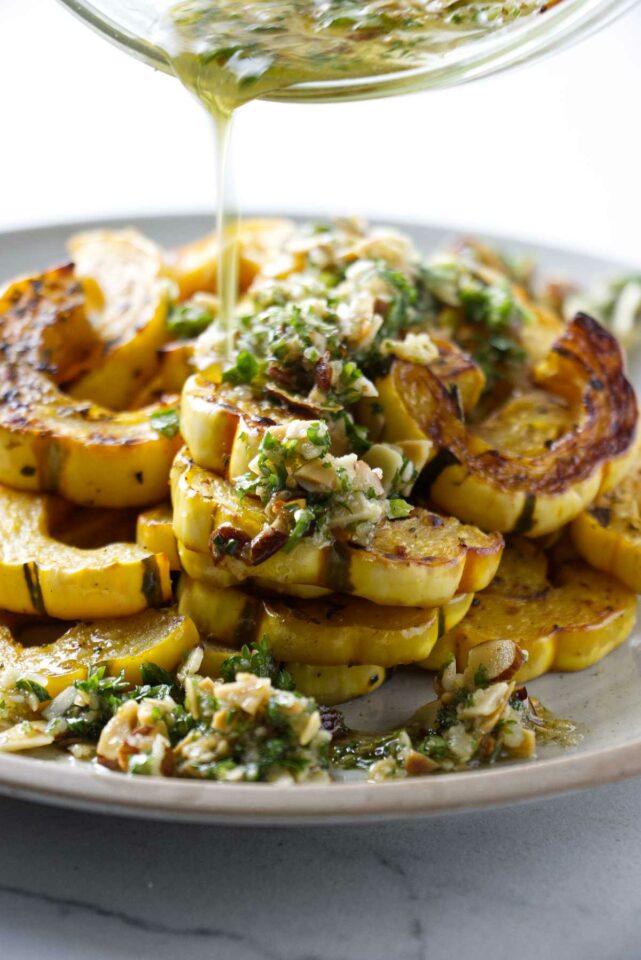 Delicata Squash with Parmesan Gremolata - Savor the Best