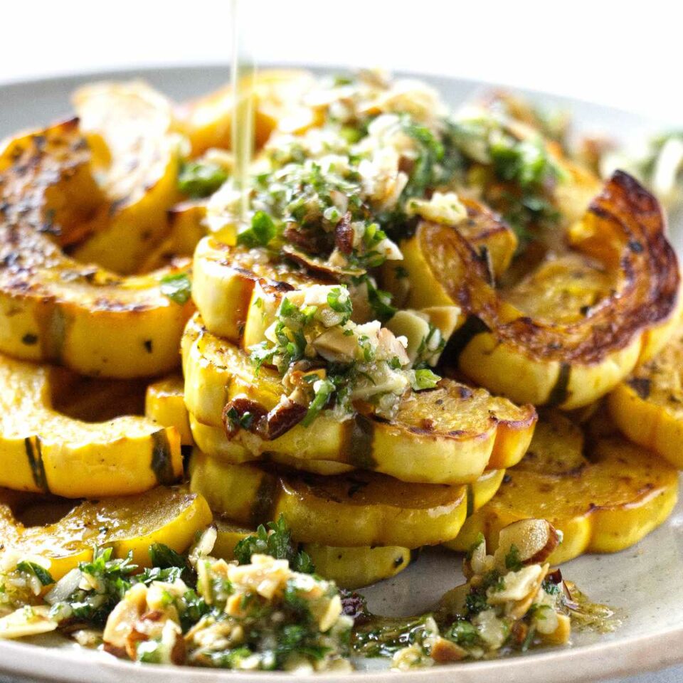 Delicata Squash with Parmesan Gremolata - Savor the Best