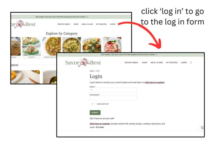 How to Log In and Save Recipes - Savor the Best
